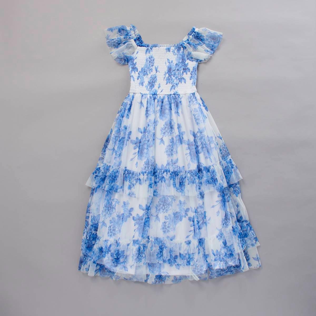 Click here for Girls (7-12) Rare Editions Floral Mesh Smocked Dre... prices