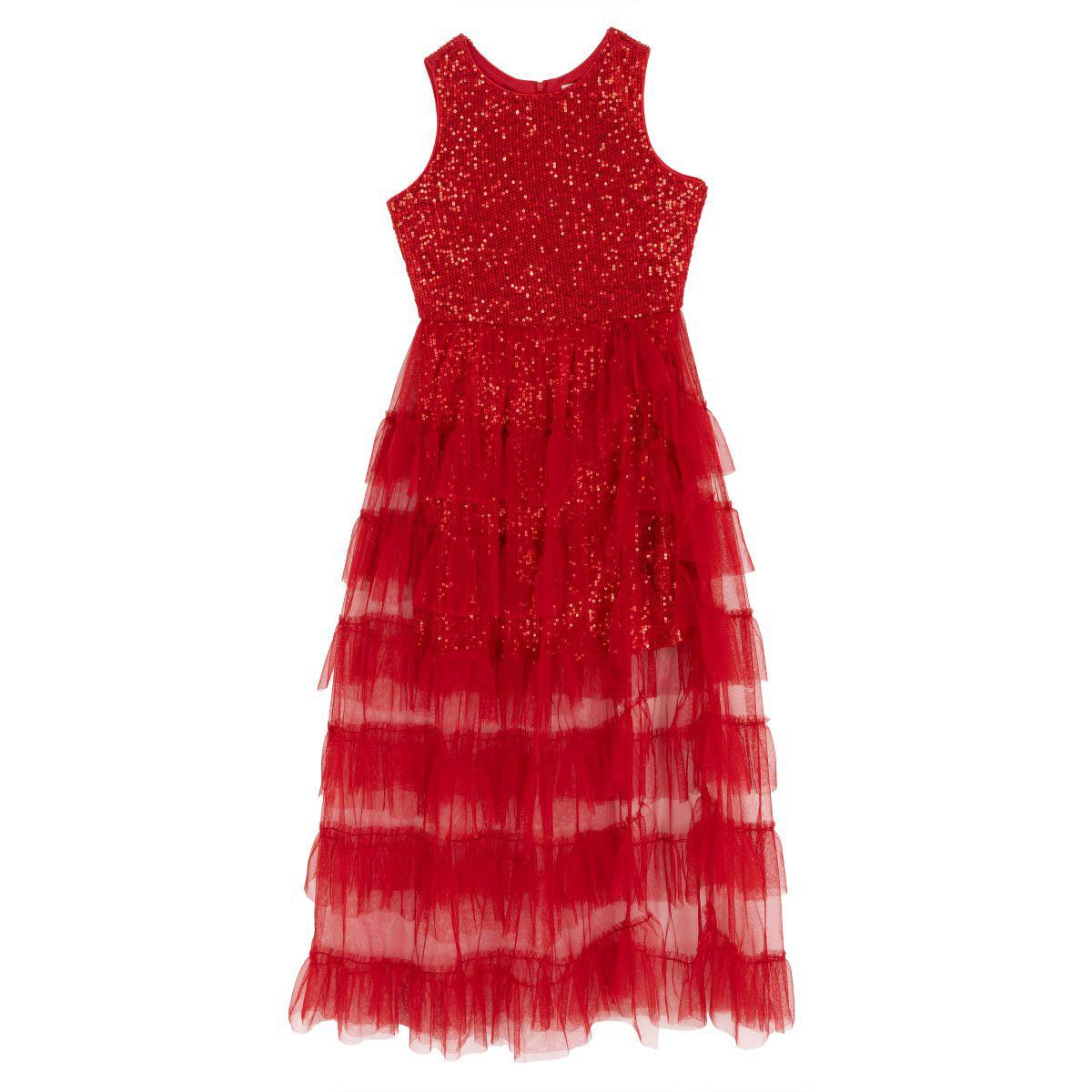 Click here for Girls (7-16) Rare Editions Sequin Mesh Tiered Ruff... prices