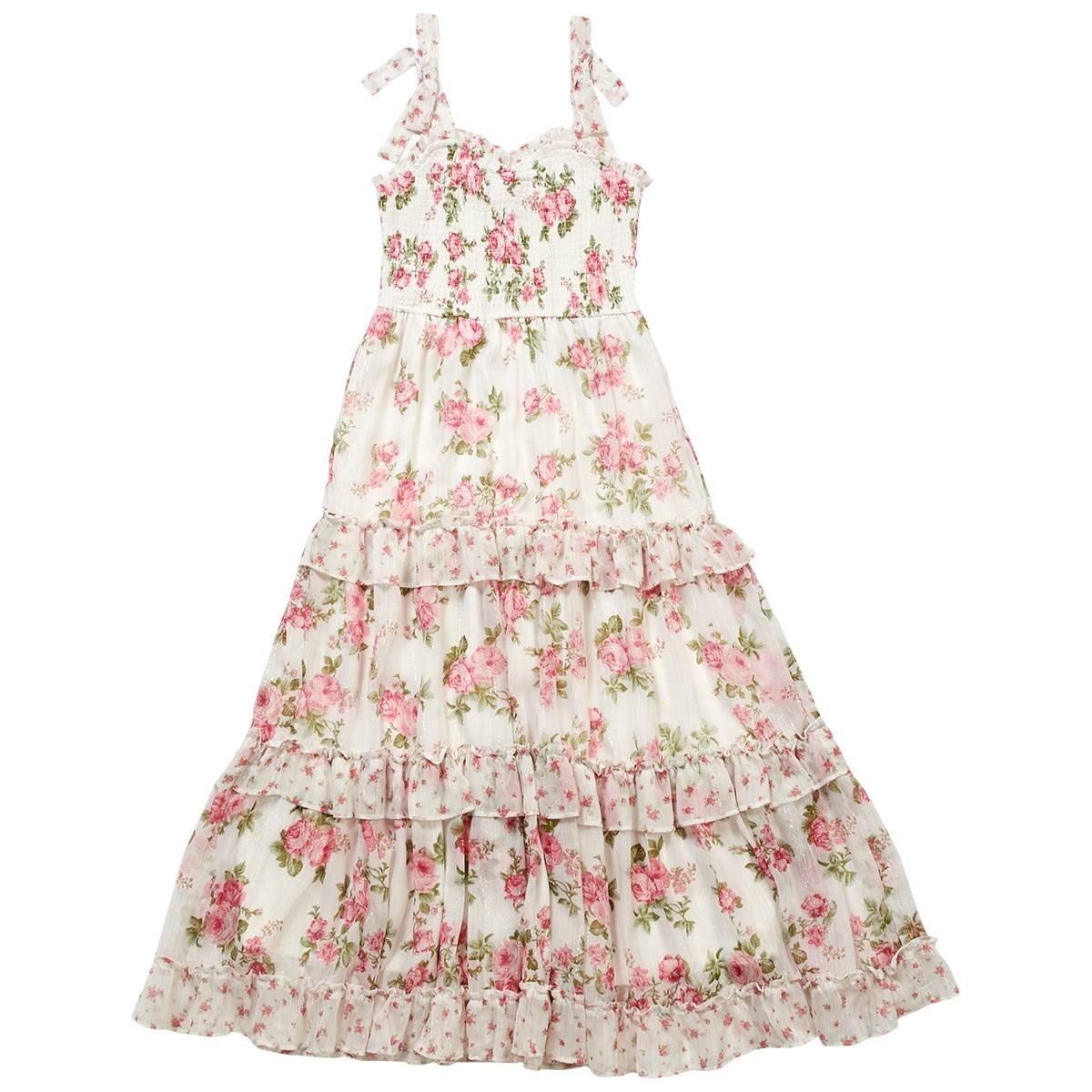 Click here for Girls (7-16) Rare Editions Floral Chiffon Smocked... prices