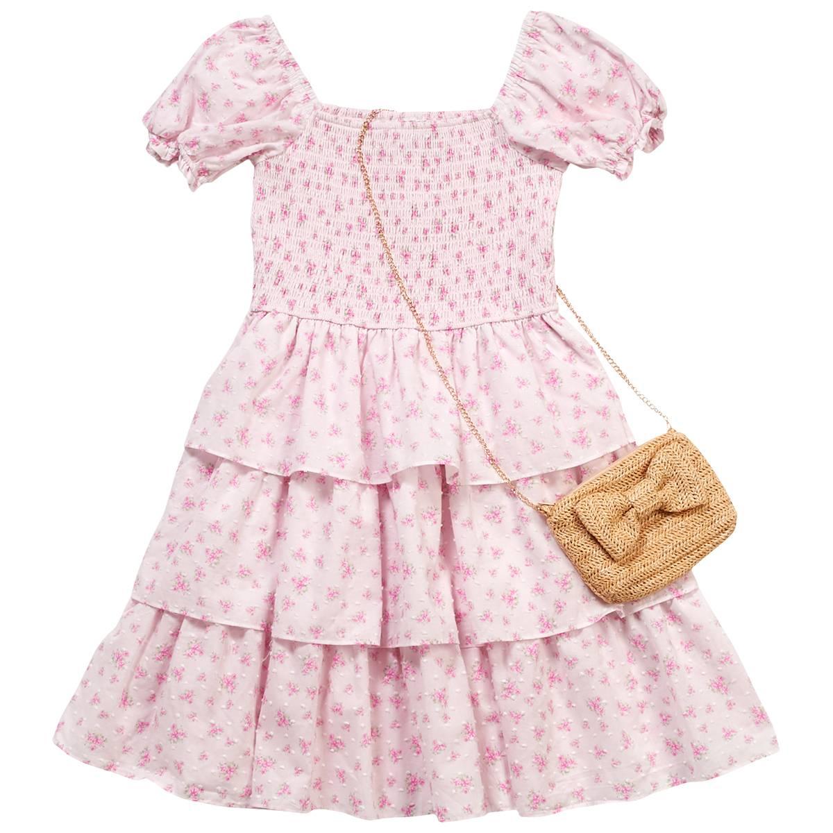 Click here for Girls (7-16) Rare Editions Floral Clipdot Dress w/... prices