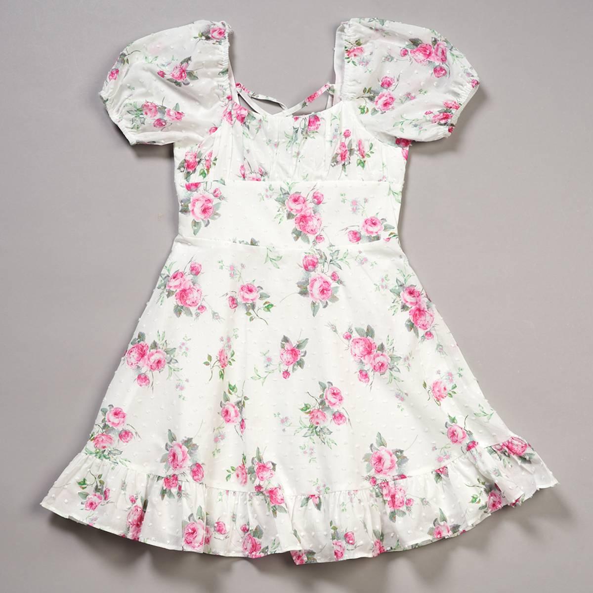 Click here for Girls (7-16) Rare Editions Puff Sleeve Clip Dot Fl... prices