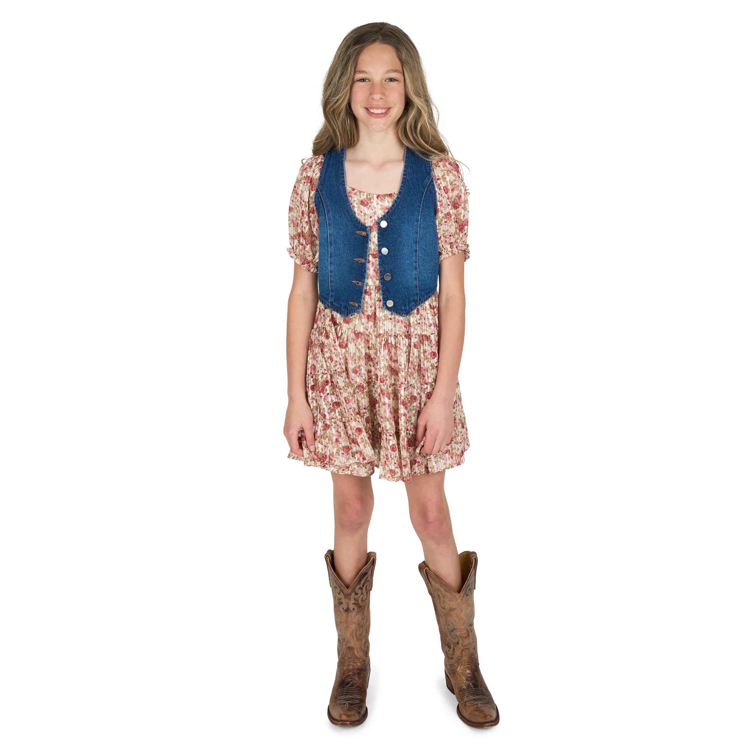 Click here for Girls (7-16) Rare Editions Burnout Lurex Tiered Dr... prices