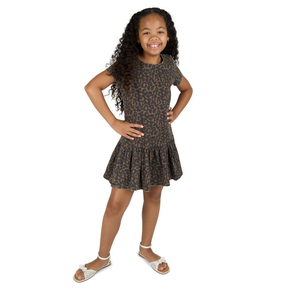 Click here for Girls (7-16) Rare Editions Denim Leopard Dress wit... prices