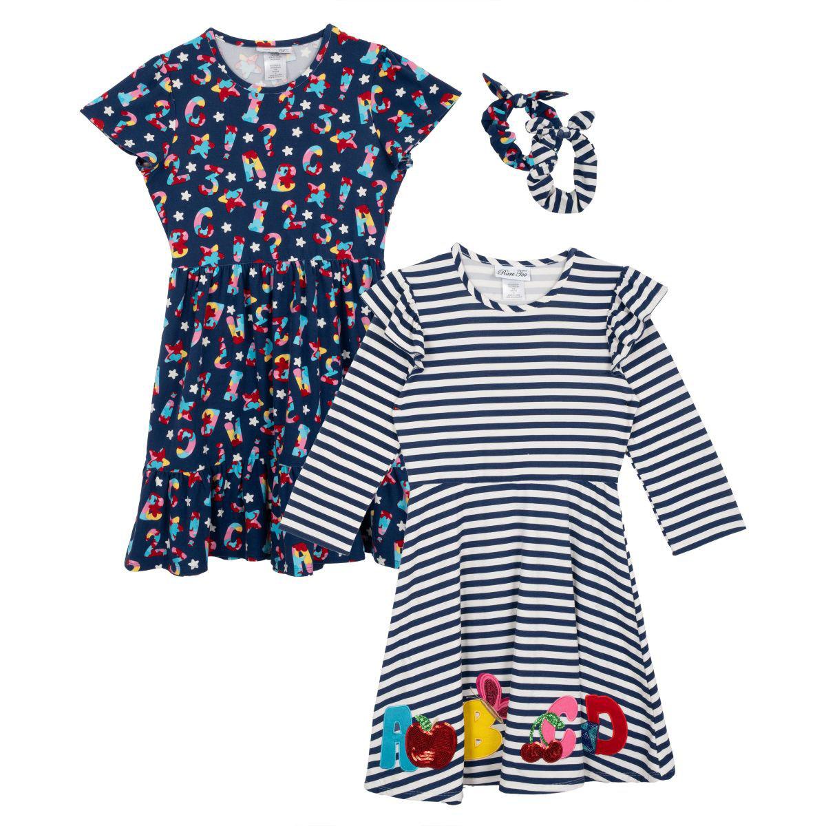 Click here for Girls (7-10) Rare Too 2pk. Stripe & ABC Yummy Dres... prices