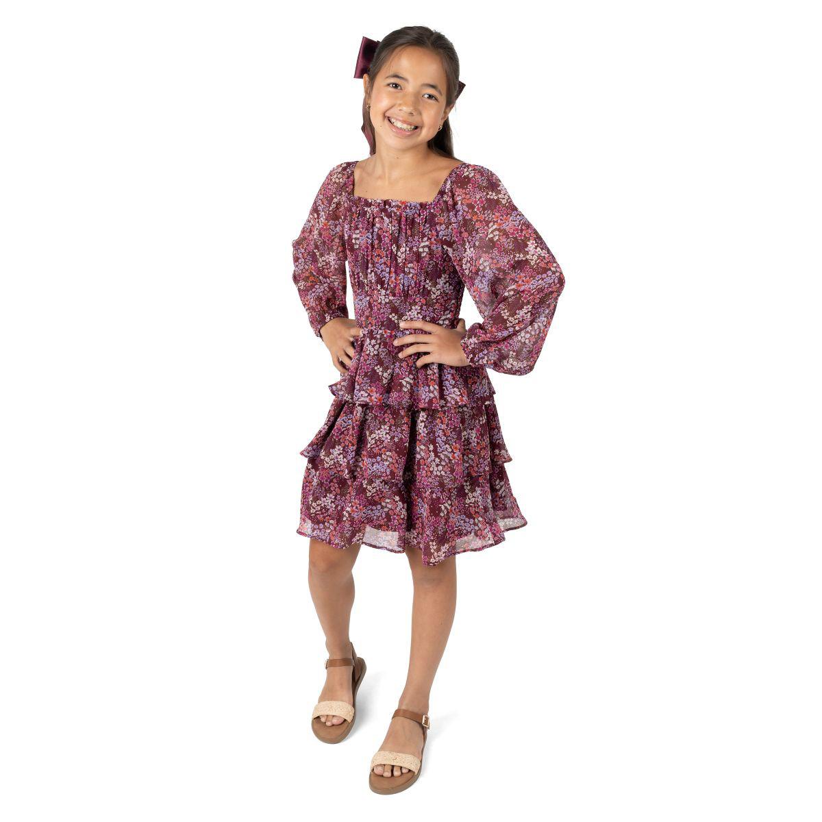 Click here for Girls (7-16) Rare Editions Floral Chiffon Flowy Ti... prices