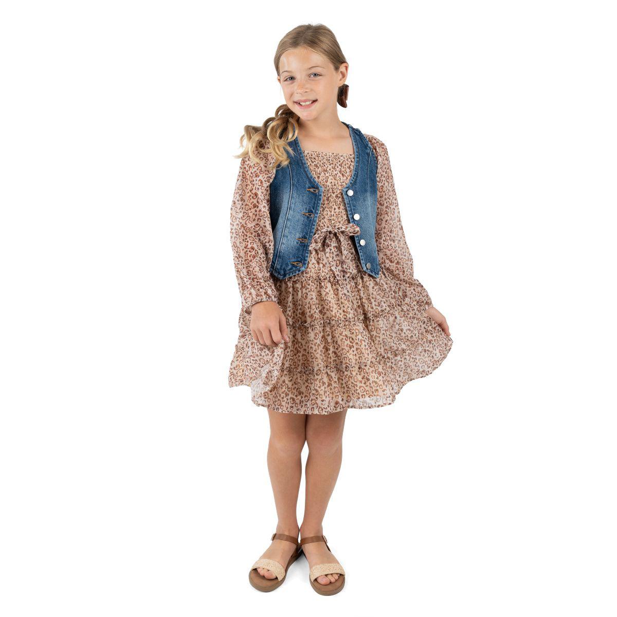 Click here for Girls (7-16) Rare Editions Leopard Lurex Dress & D... prices