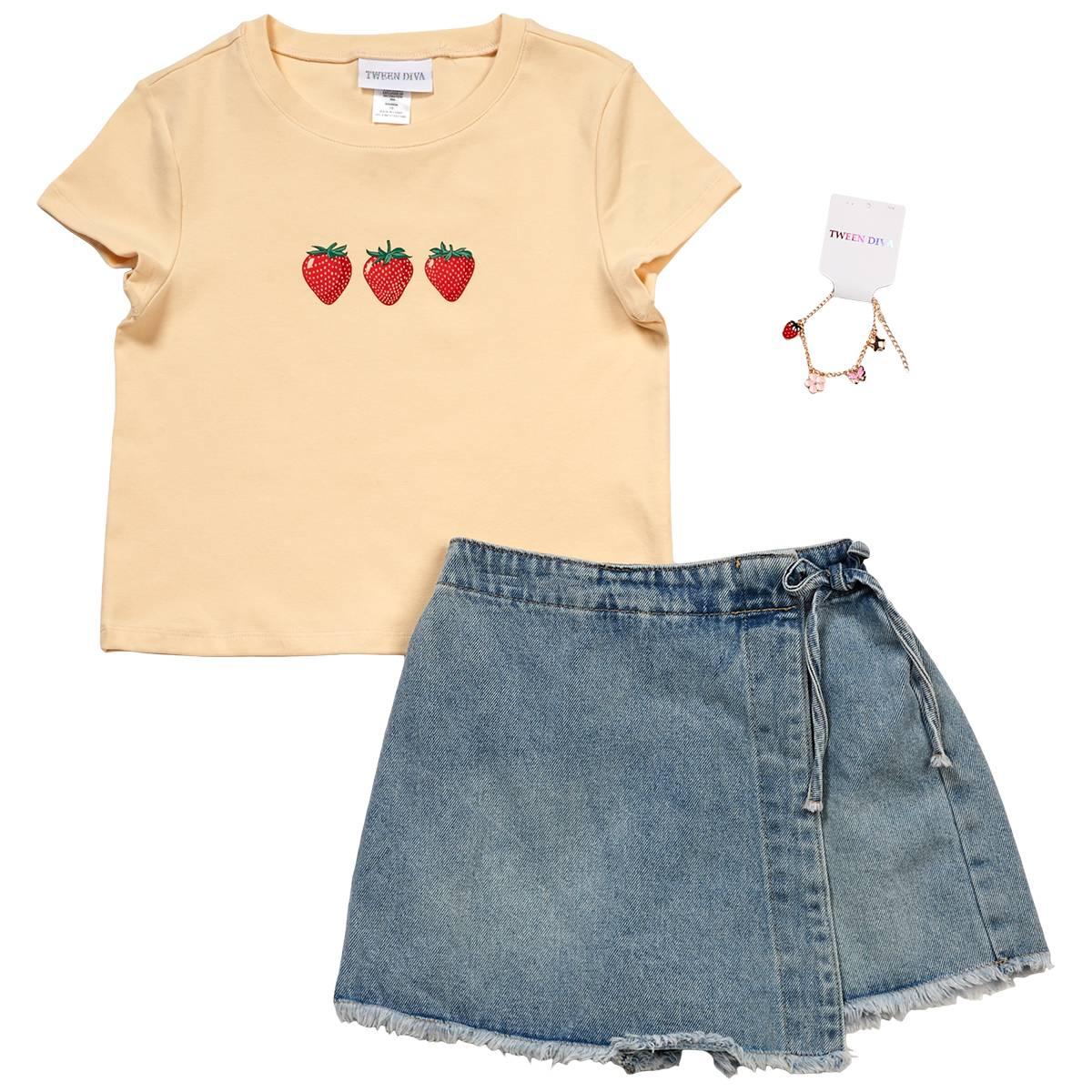 Click here for Girls (7-12) Tween Diva Strawberry Tee w/  Wrap Je... prices