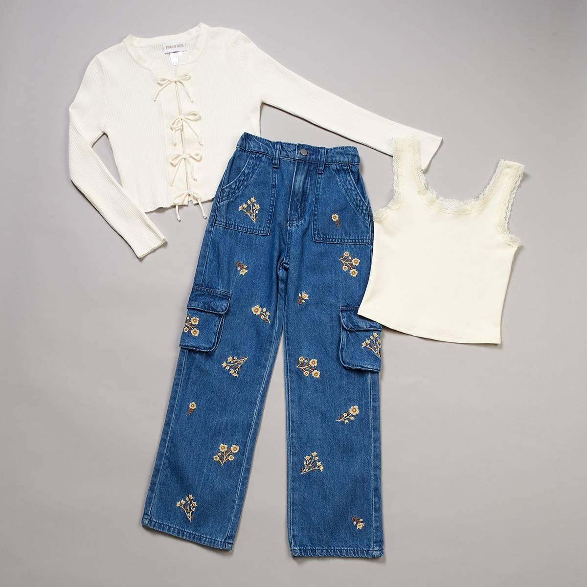 Click here for Girls (7-12) Tween Diva 3pc. Ribbed Bow Sweater Ca... prices