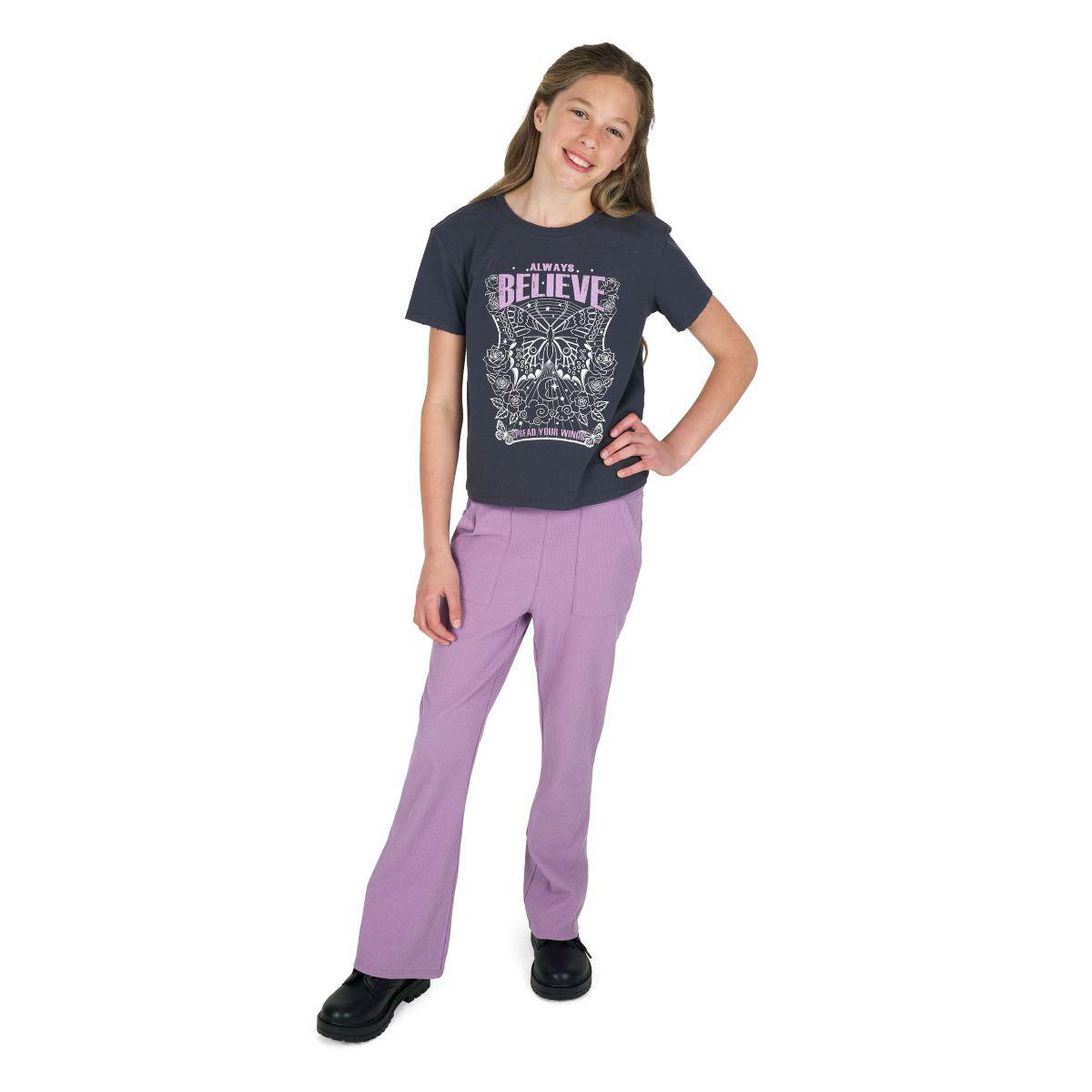 Click here for Girls (7-12) Tween Diva Believe Tee w/ Foldover Fl... prices