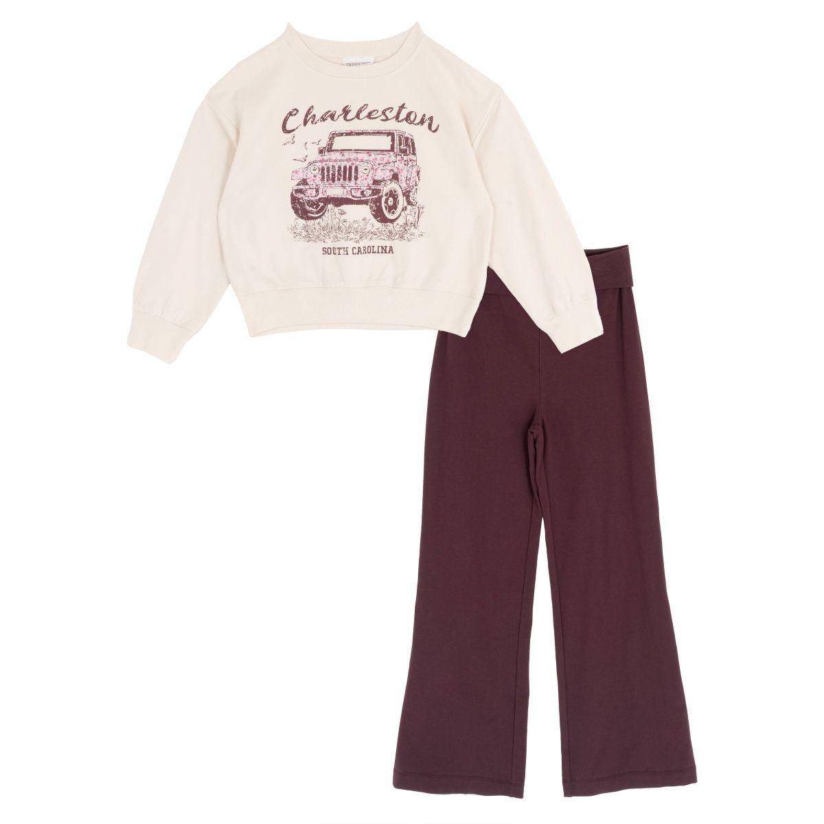 Click here for Girls (7-12) Tween Diva Jeep Sweatshirt & Wide Leg... prices