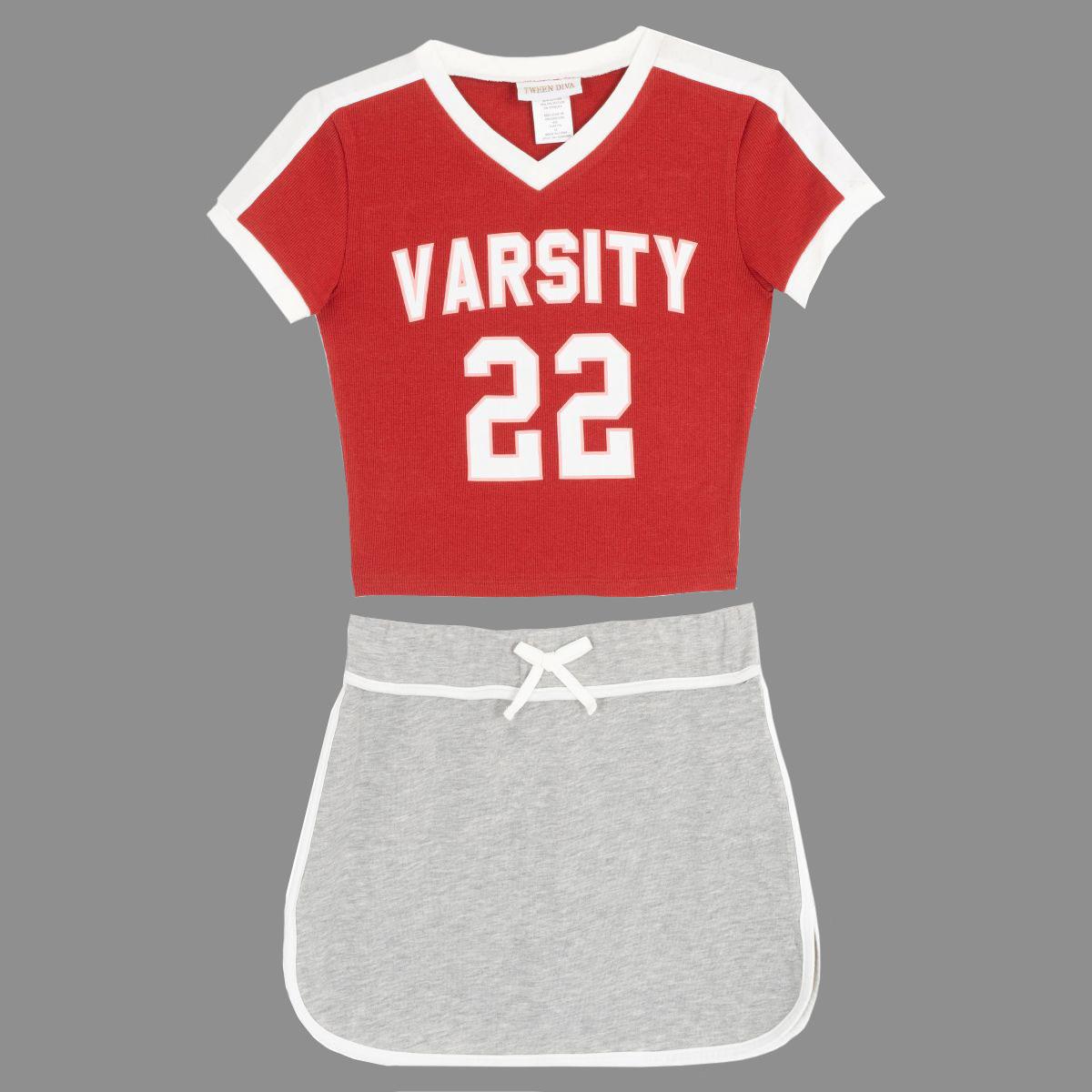 Click here for Girls (7-14) Tween Diva Varsity Tee w/ French Terr... prices