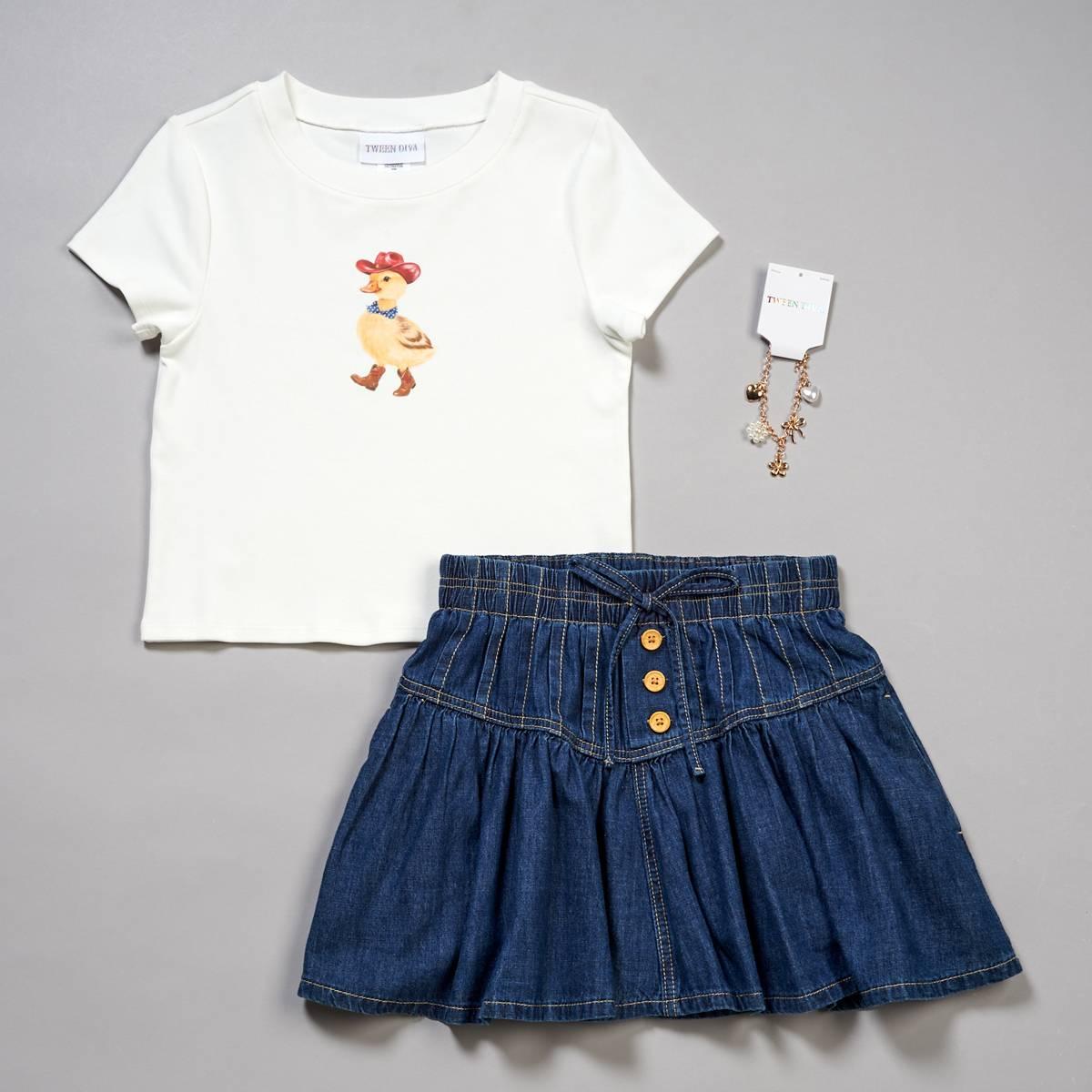 Click here for Girls (7-16) Rare Editions Rodeo Duck Tee & Denim... prices