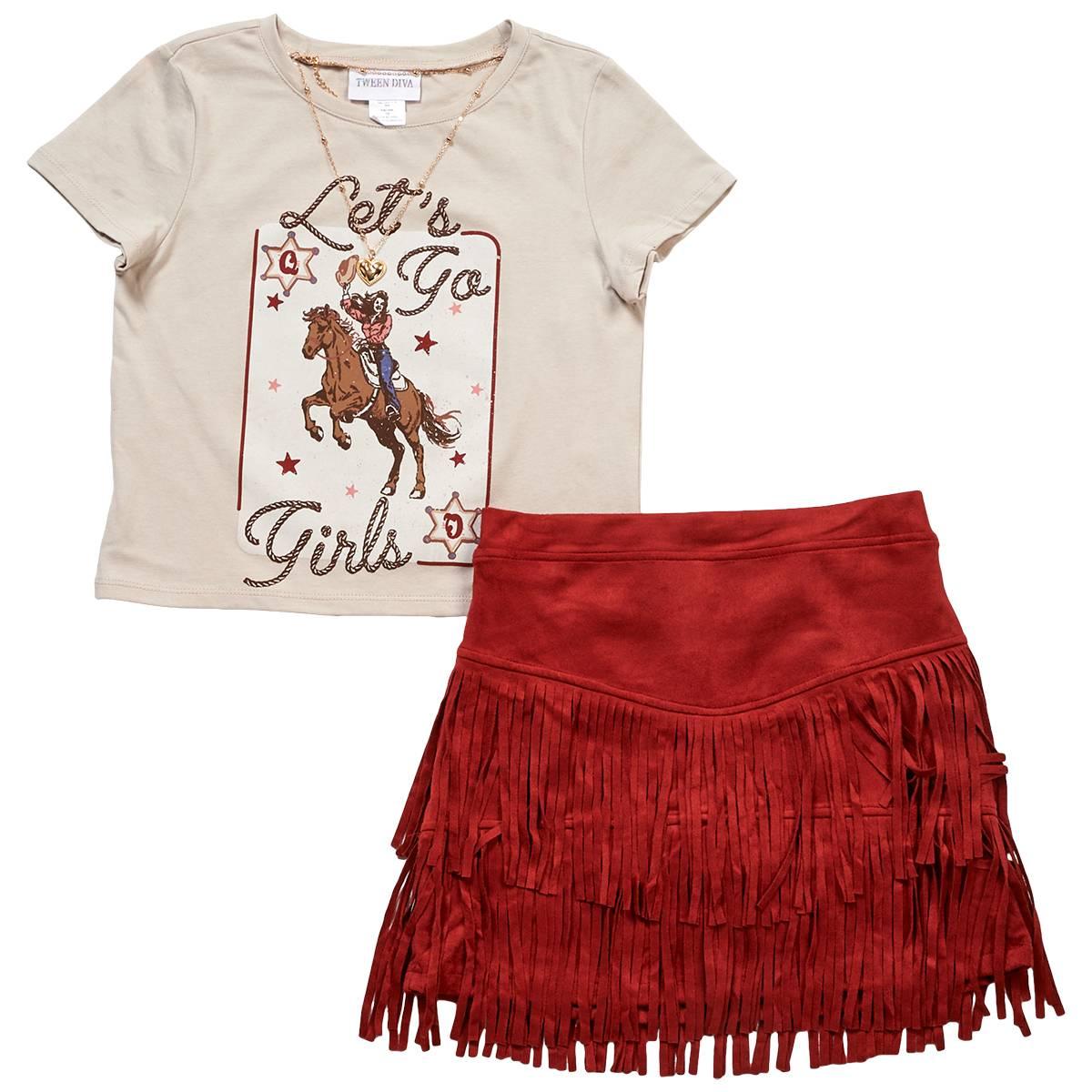 Click here for Girls (7-12) Tween Diva Lets Go Girl Western Tee w... prices