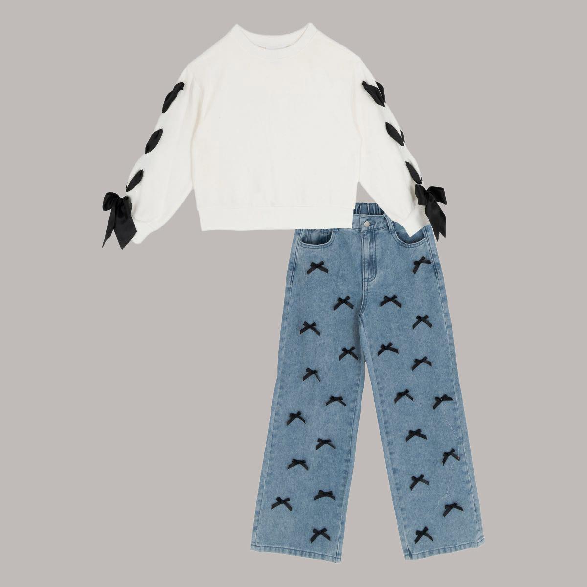 Click here for Girls (7-12) Tween Diva Ribbon Sleeve Top & Wide L... prices