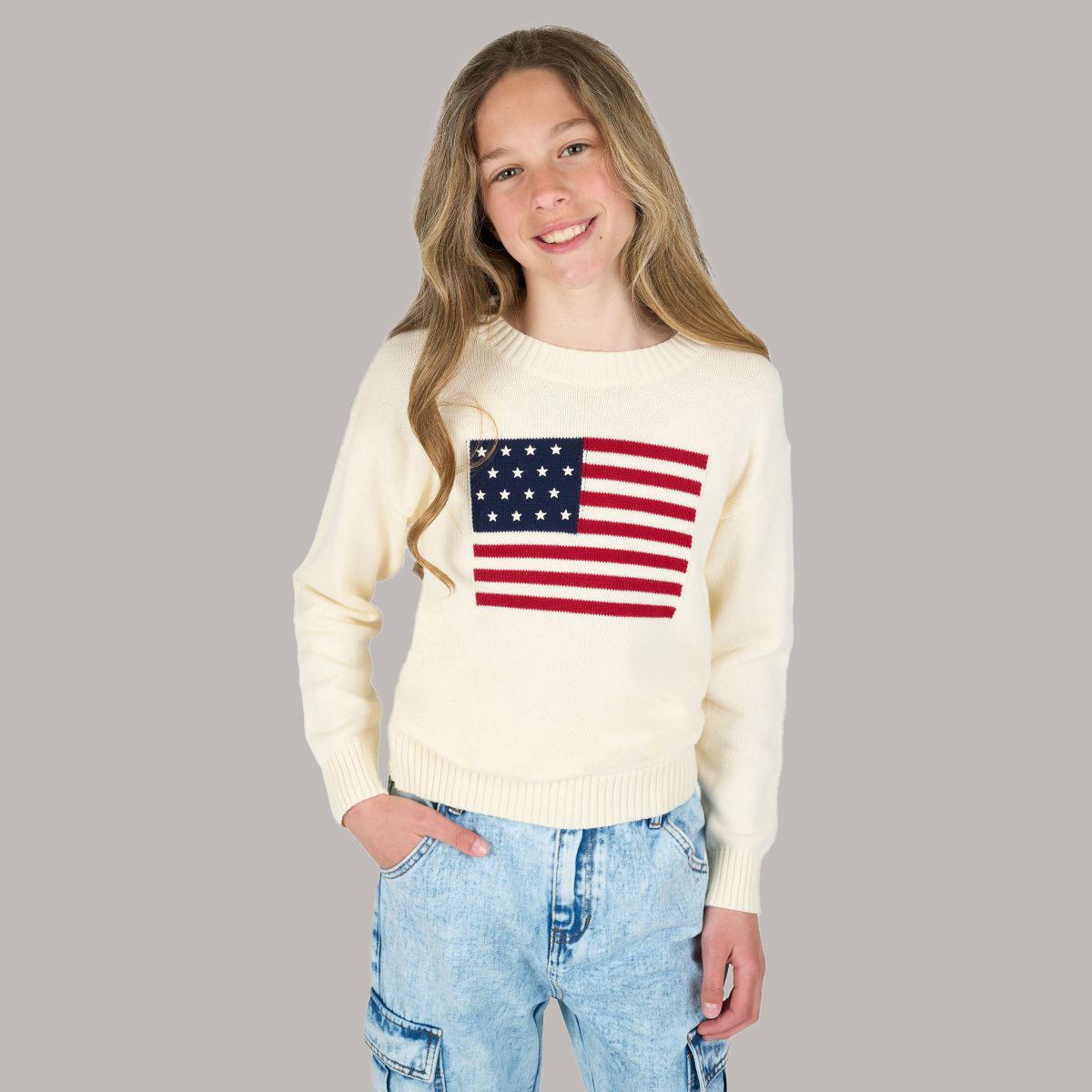 Click here for Girls (7-16) Tween Diva American Flag Oversized Sw... prices