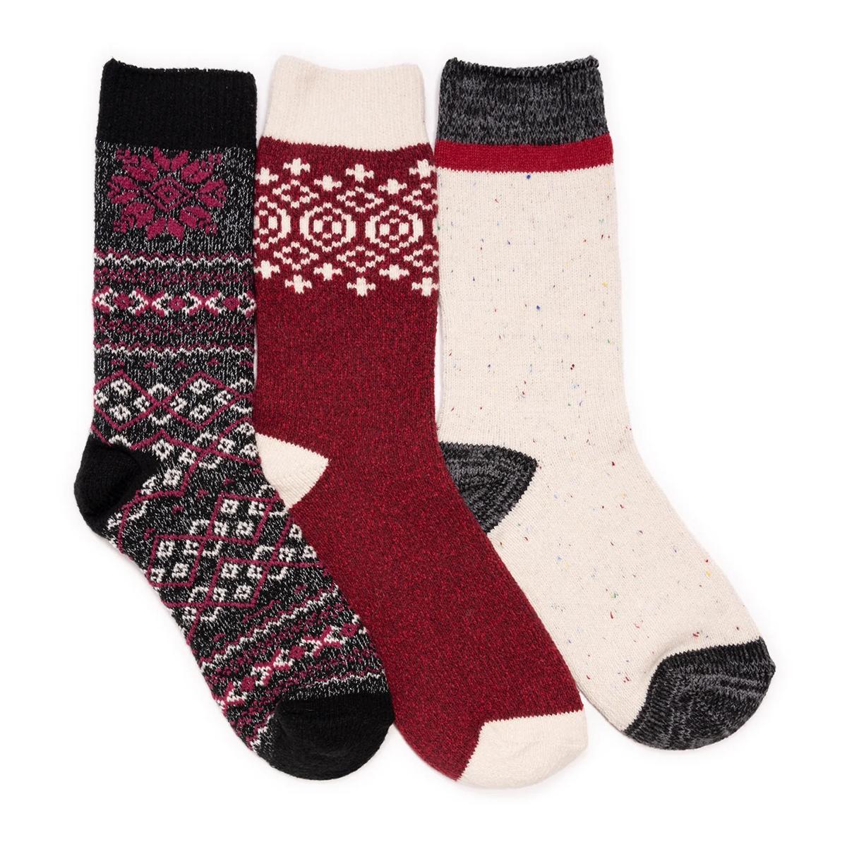 Click here for Womens MUK LUKS(R) 3pk. Boot Crew Socks prices
