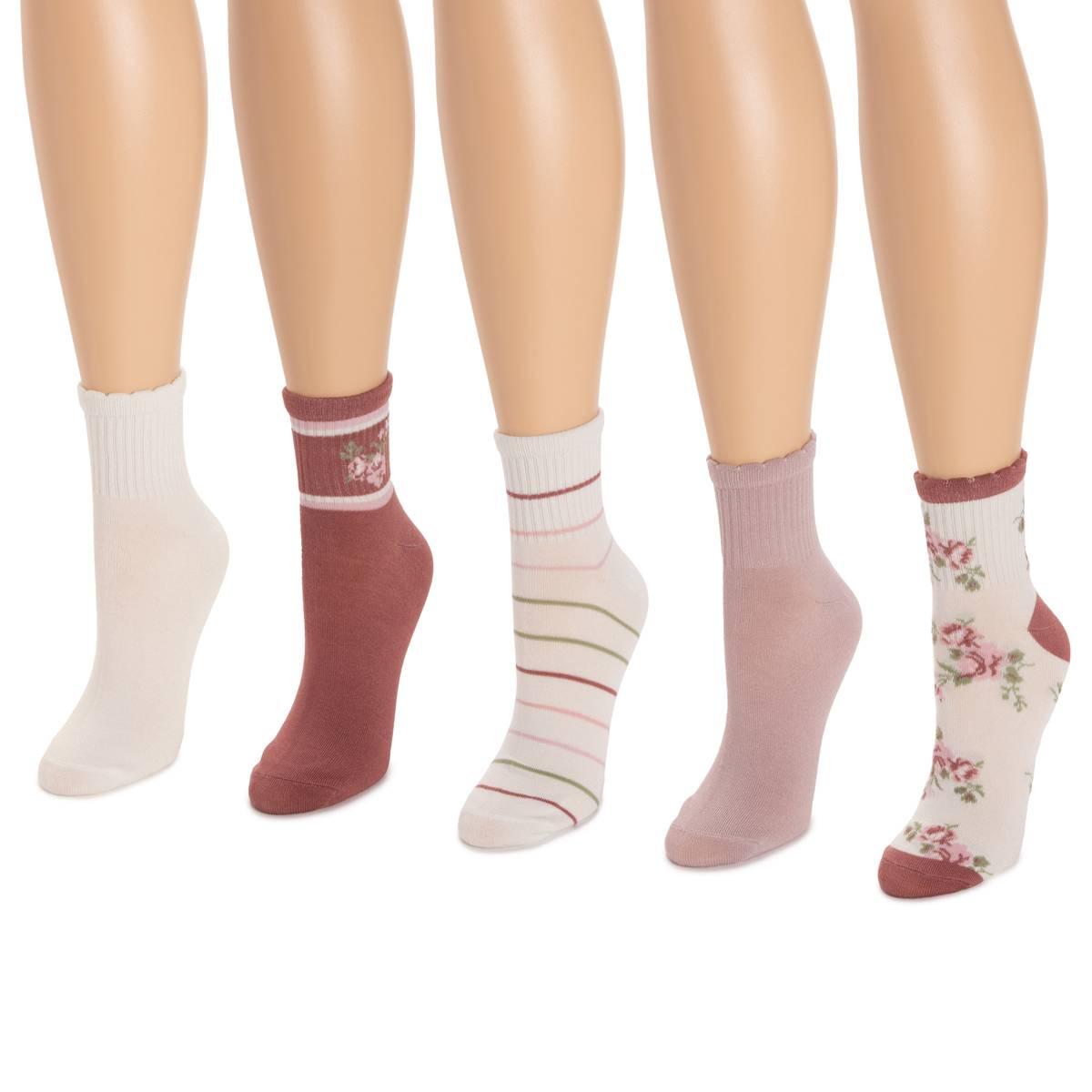 Click here for Womens Muk Luks 5pk Rayon Bamboo Quarter Socks prices