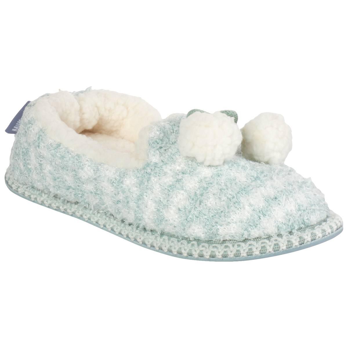 Muk Luks Womens Rylee Slipper - Lt. Green/ivory