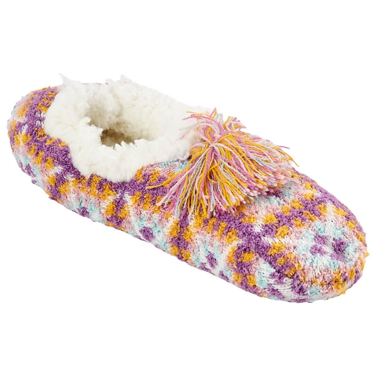 Click here for Womens Muk Luks Cozy Ballerina Slippers - Purple/G... prices