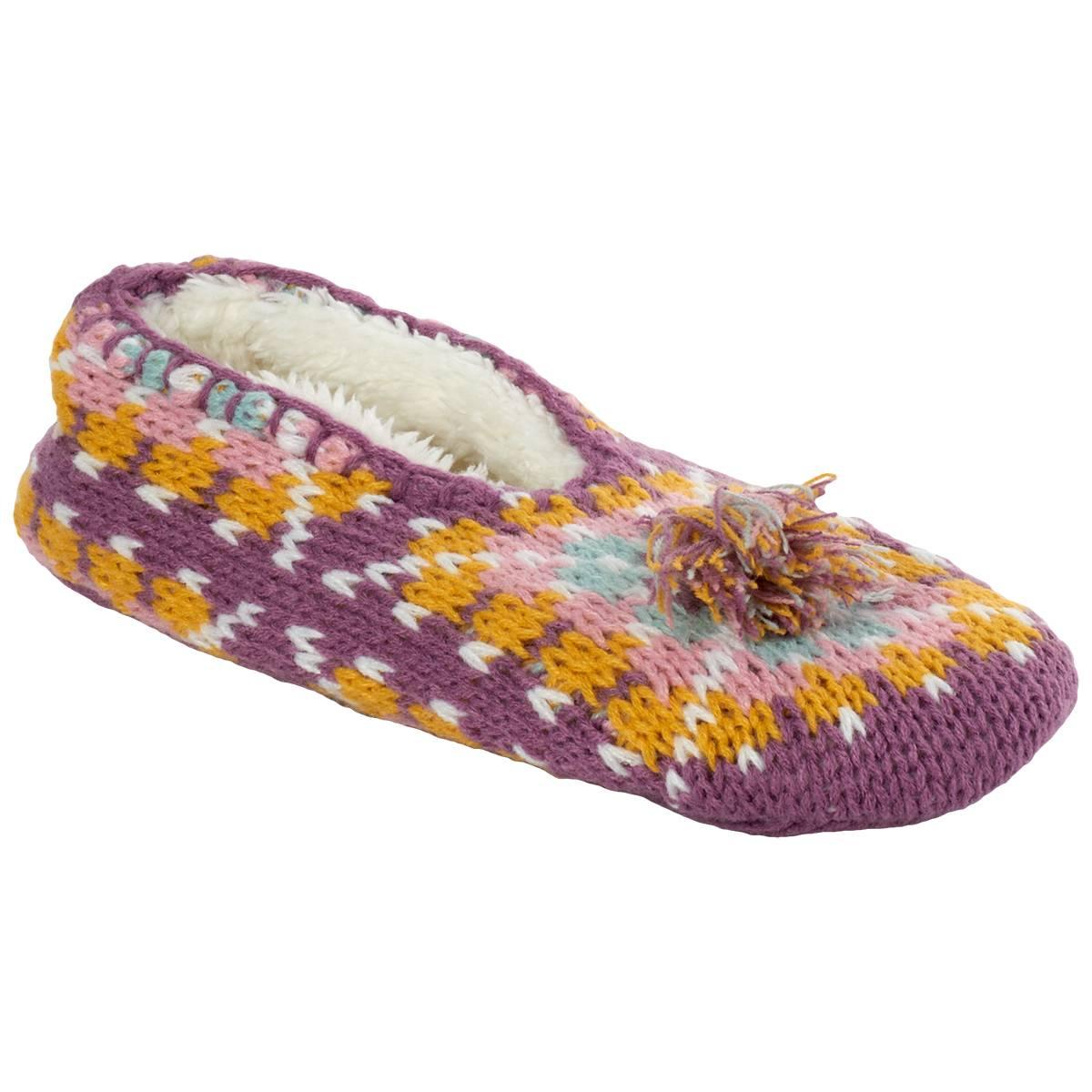 Muk Luks Womens Knit Ballerina Slipper - Purple