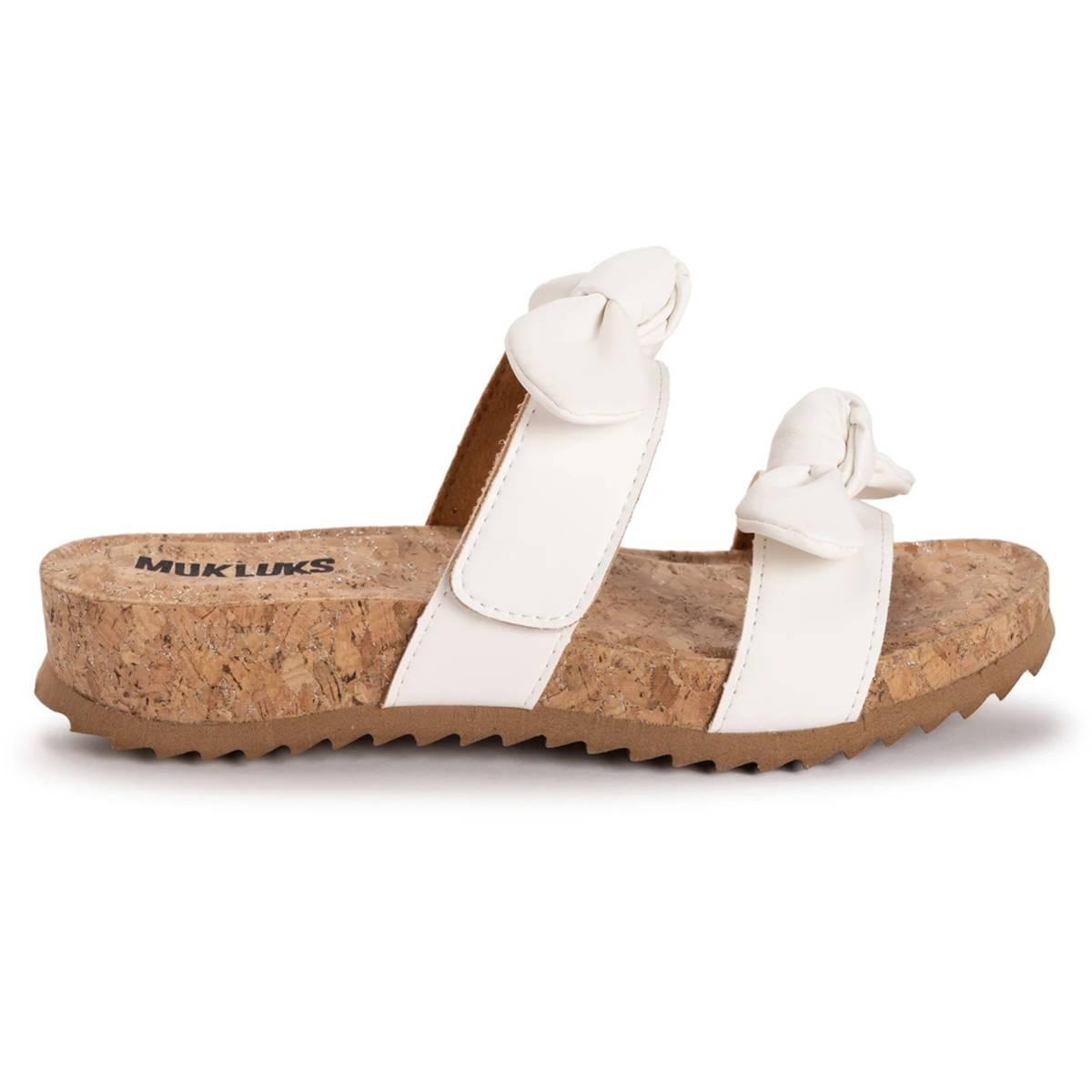 Click here for Muk Luks Womens Posie Sandal - White nappa prices