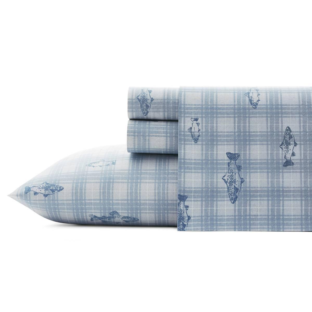 Eddie Bauer Printed 100 Cotton Percale 3-Pc. Sheet Set  Twin - Methow Fish