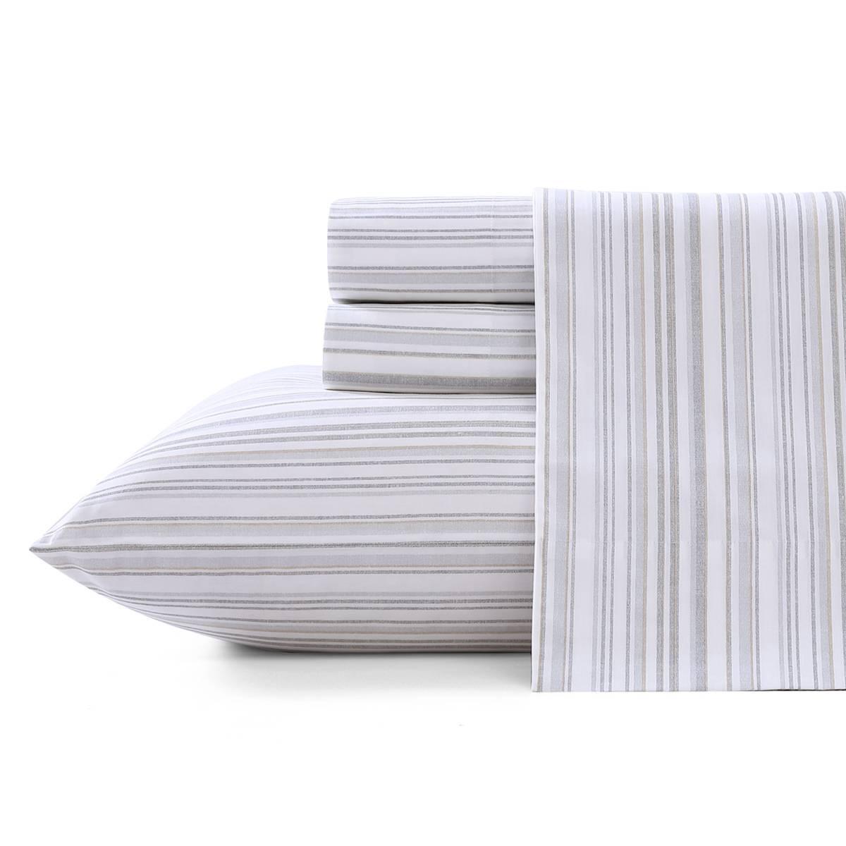 Closeout! Tommy Bahama Home Kahanu Stripe Cotton Percale 4-Pc. Sheet Set  King - Open Gray