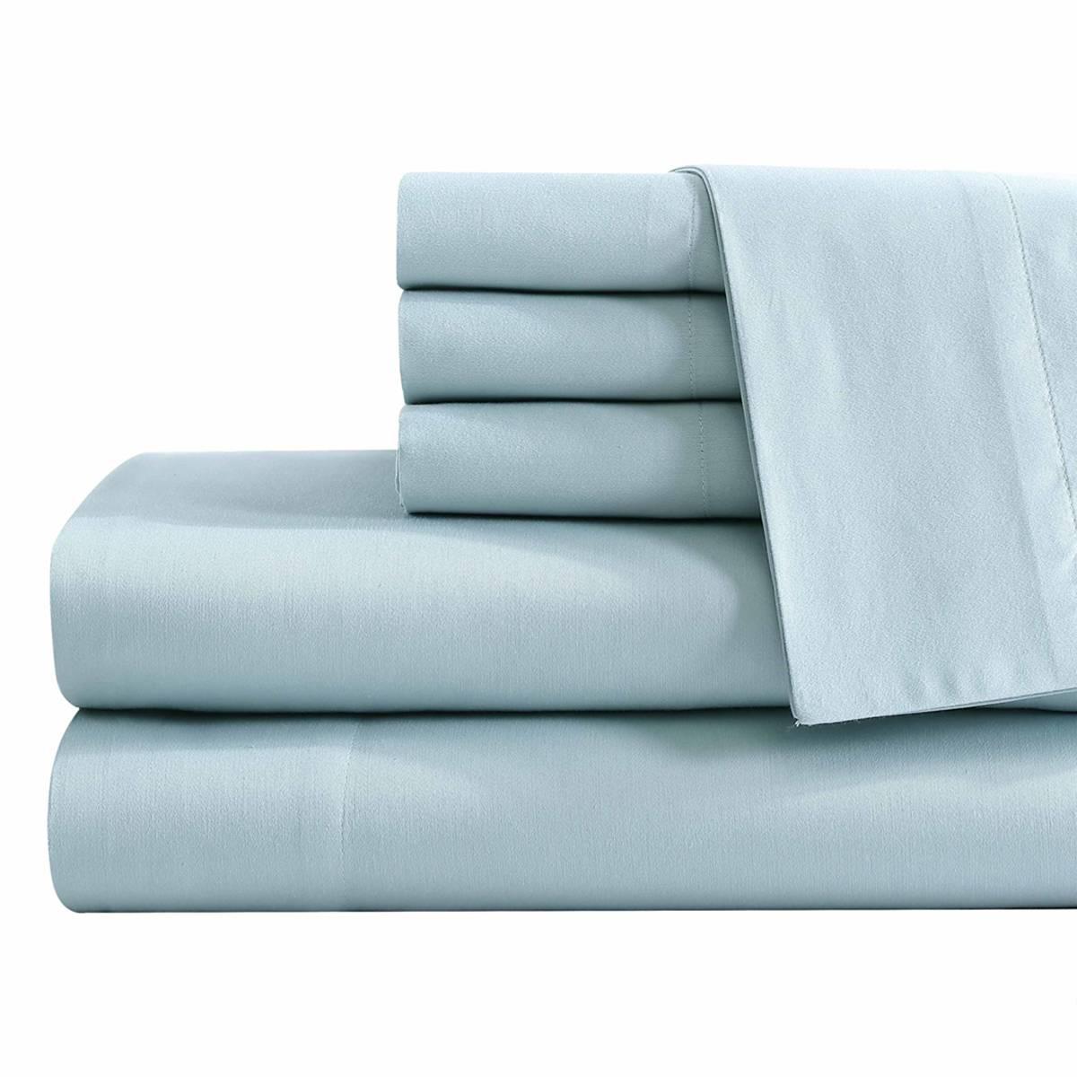 Closeout! Tommy Bahama Home Solid 1000-Thread Count Cotton Blend Sateen 6 Piece Sheet Set  King - Ocean Green