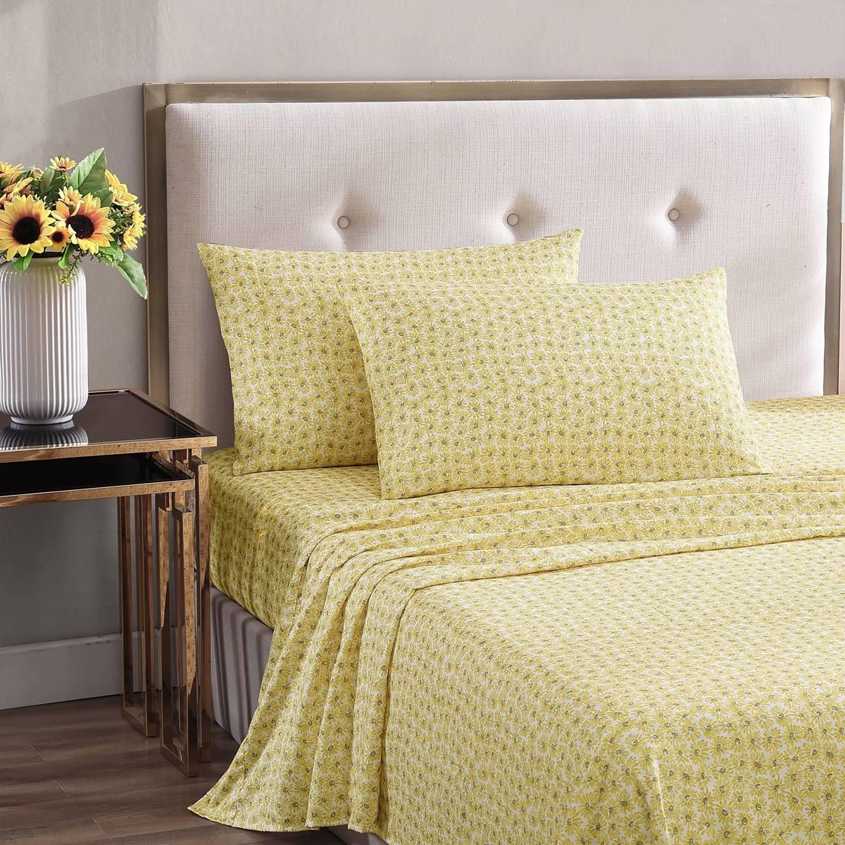 Betsey Johnson Sunflower Field Microfiber 3-Pc. Sheet Set  Twin - Yellow