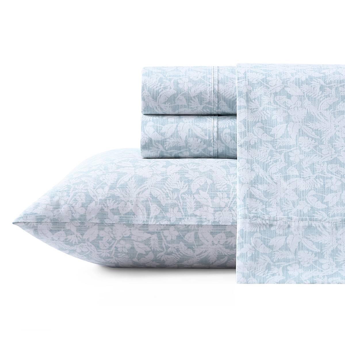 Tommy Bahama Home Koya Bay Cool Zone Cotton Percale 4 Piece Sheet Set  Queen - Bahama Gray