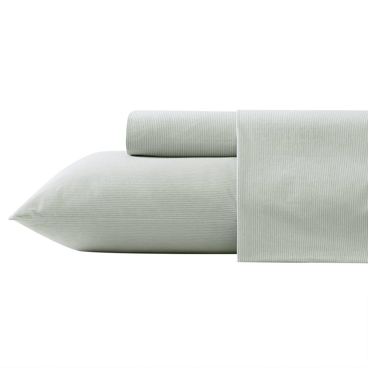 Tommy Bahama Home Cotton Percale 4 Piece Sheet Set  Queen - Spring Green Island Cays Stripe