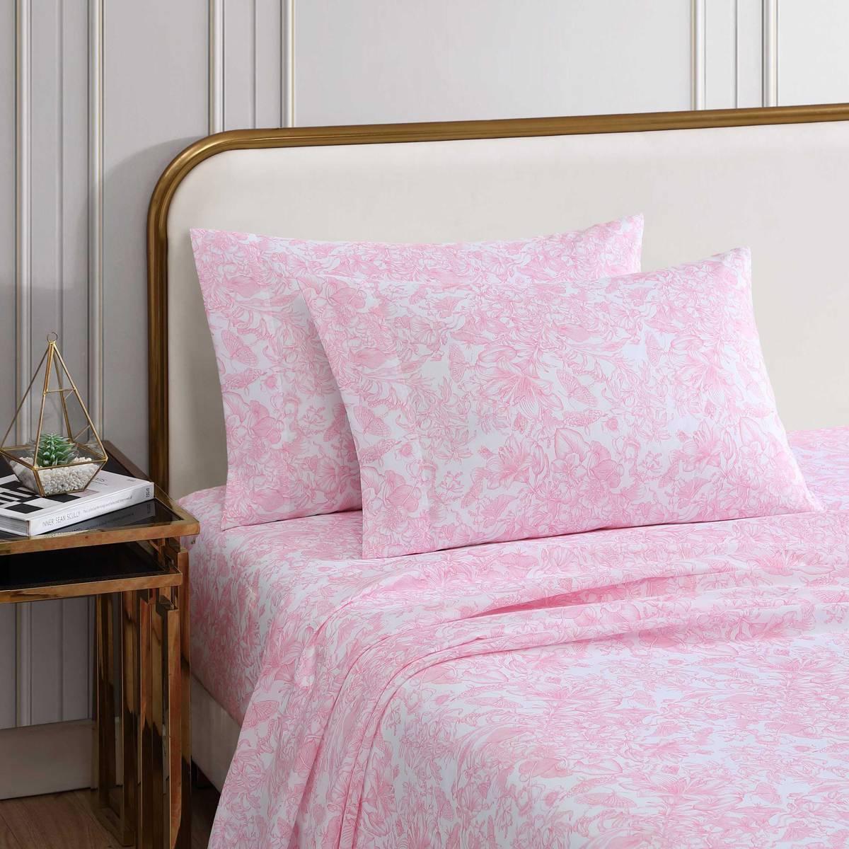 Betsey Johnson Silky Microfiber Printed 4-Pc. Sheet Set  King - Fairytale Floral