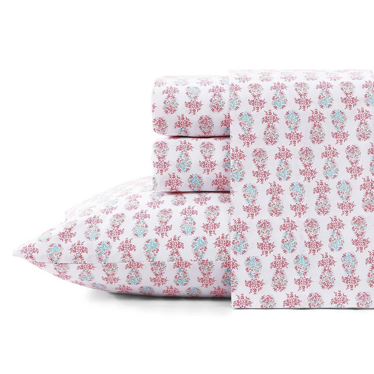 Tommy Bahama Home Cotton Percale 4 Piece Sheet Set  King - Pineapple Splash Pink