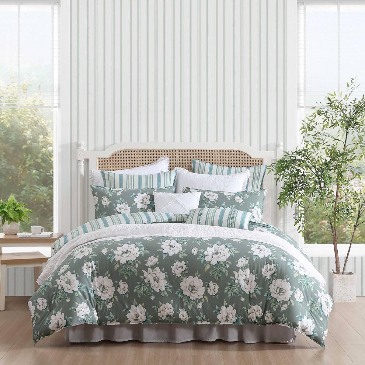 Click here for Laura Ashley(R) Wisley Floral Cotton Comforter Set prices