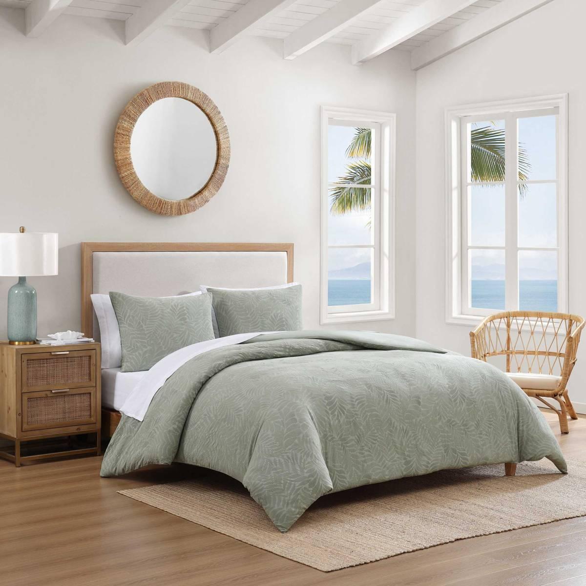 Tommy Bahama Harbor Palm Cotton 3-Pc. Comforter Set  King - Green
