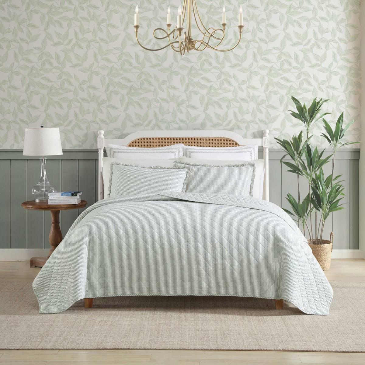 Click here for Laura Ashley(R) Oxford Stripe Reversible Cotton Qu... prices