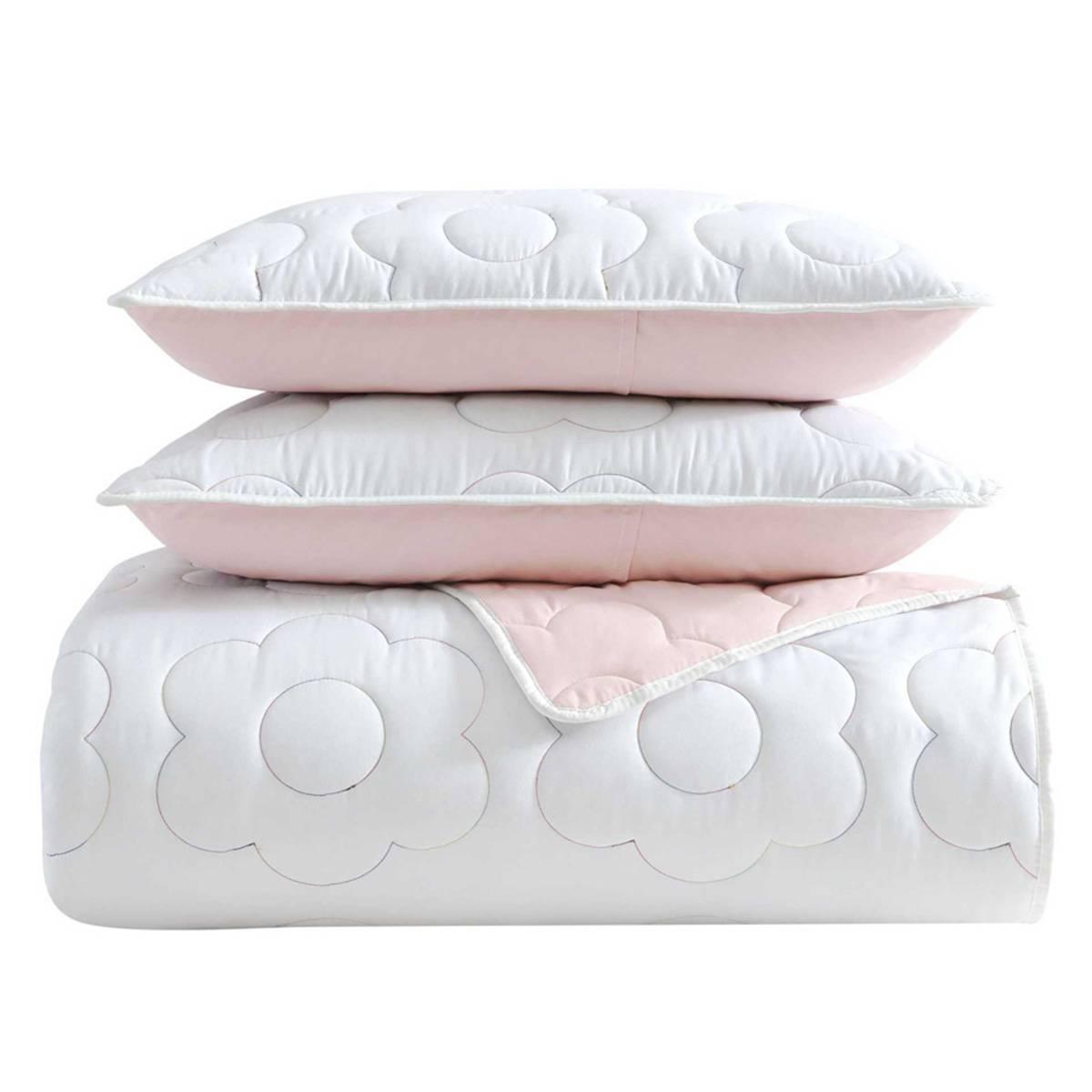 Betsey Johnson Rainbow Stitch Reversible 2-Pc. Quilt Set  Twin - White