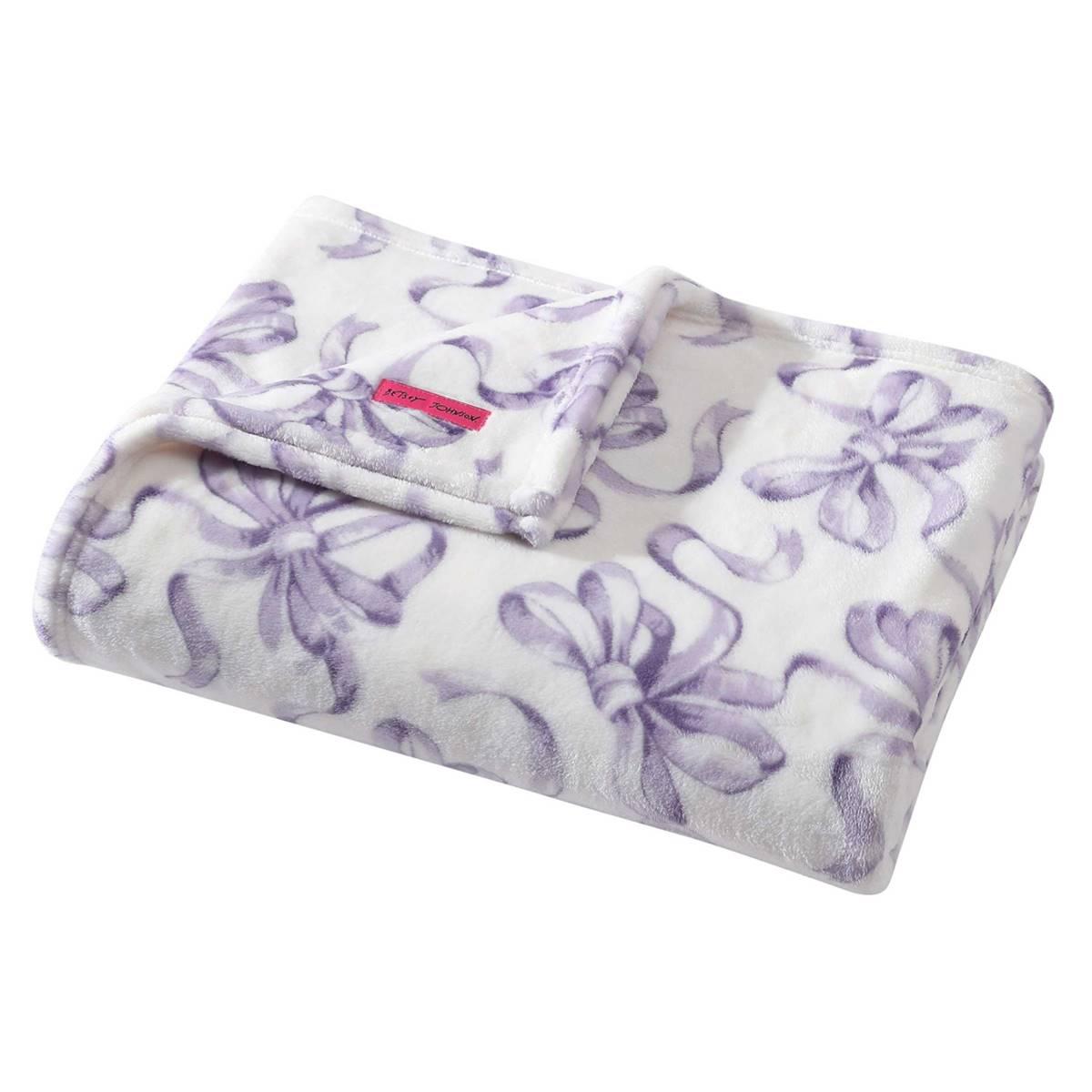 Betsey Johnson Ballet Bows Ultra Soft Plush Fleece Blanket  King - Quartz Purple