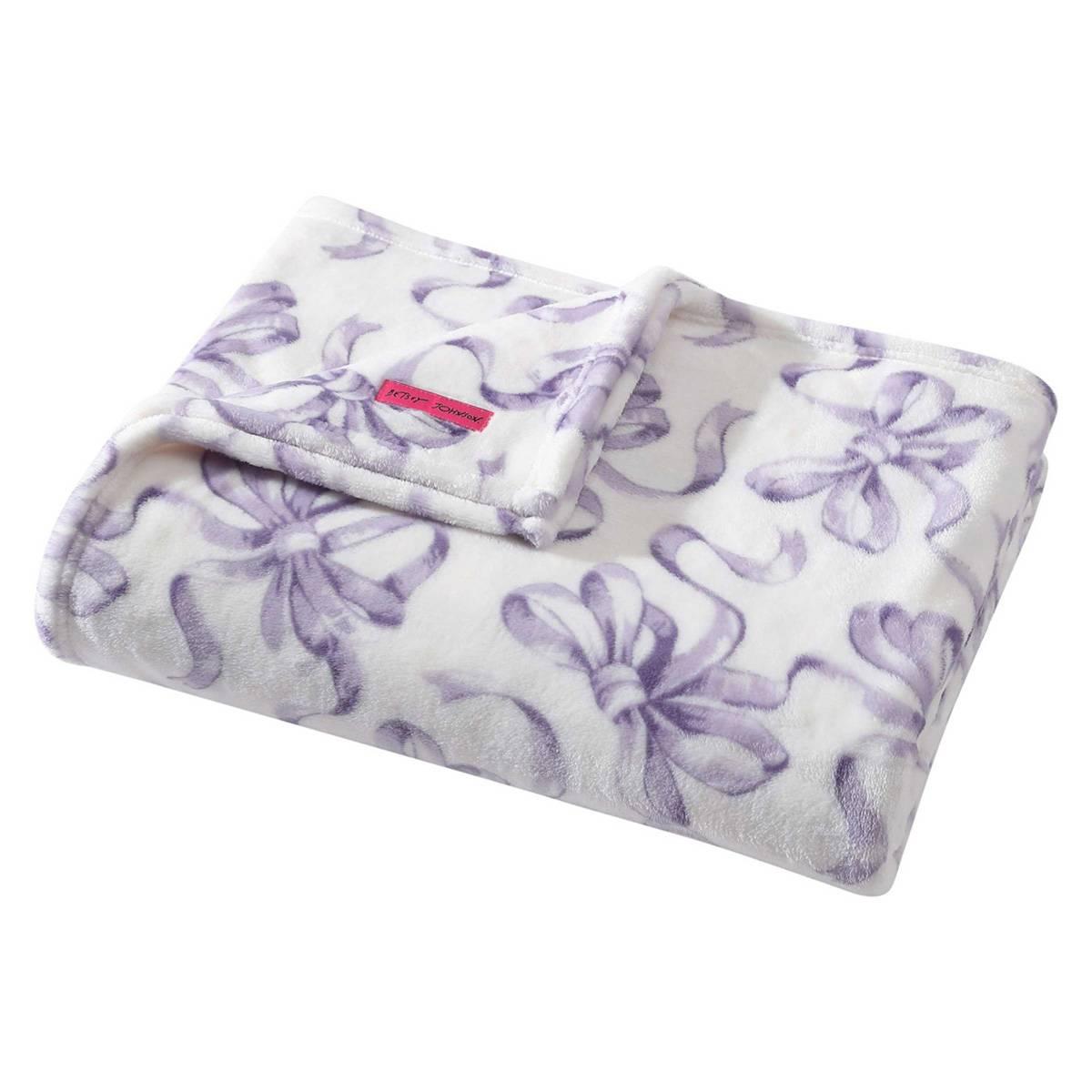 Betsey Johnson Ballet Bows Ultra Soft Plush Fleece Blanket  Twin - Quartz Purple