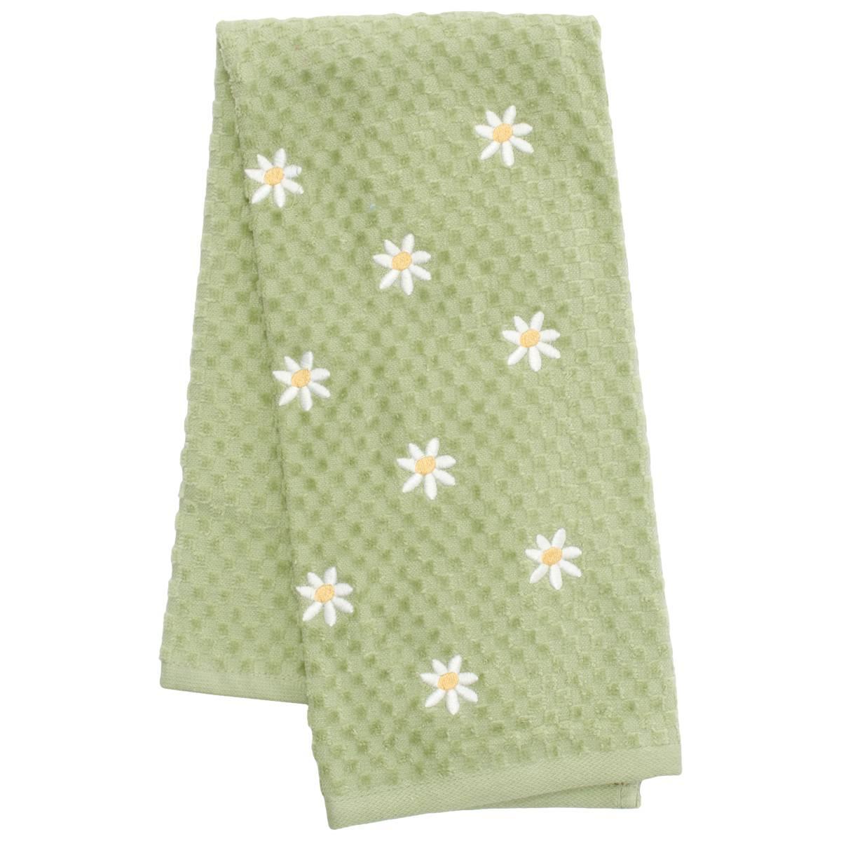 Click here for Ritz Allover Daisy Pistachio Check Velour Hand Tow... prices