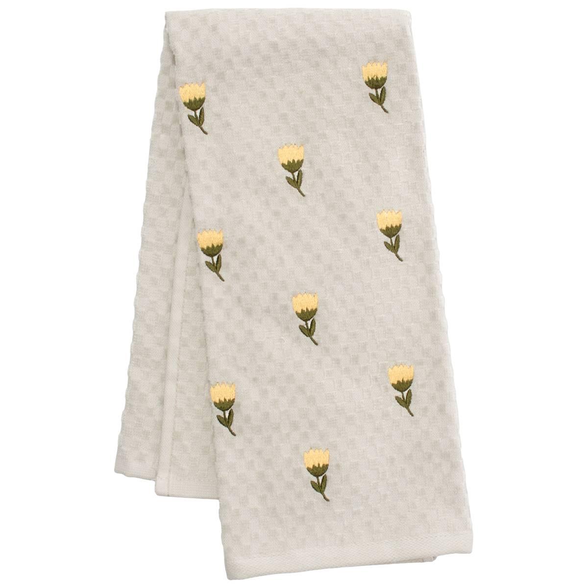 Click here for Ritz Tulip Grey Check Velour Embroidered Hand Towe... prices