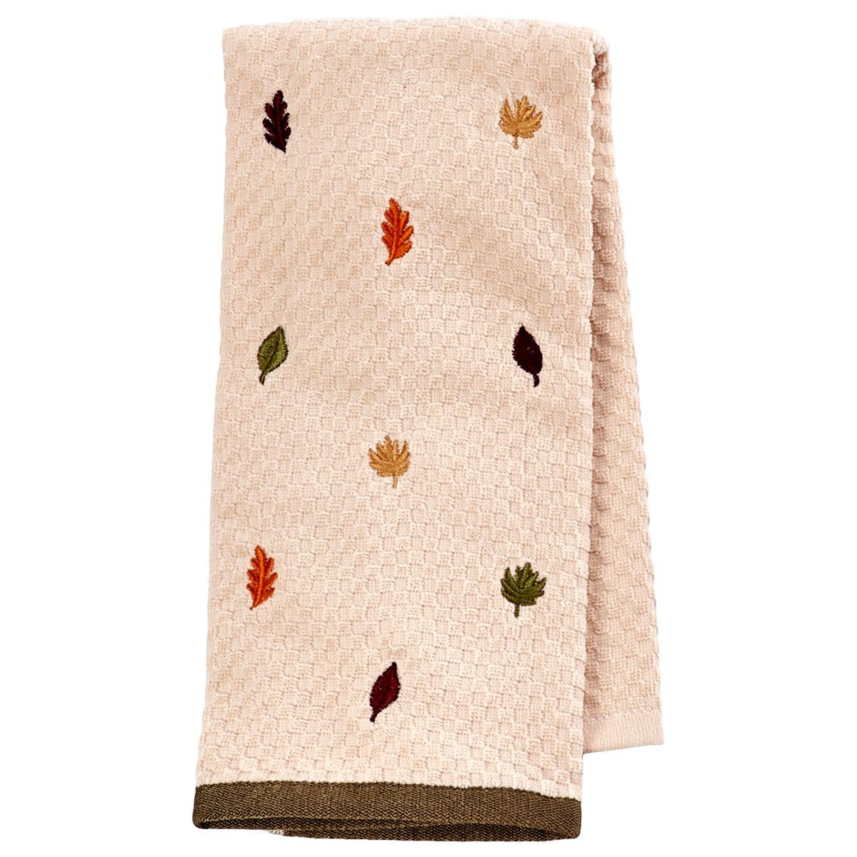 Click here for Leaf Pile Parchment Velour Check Hand Towel prices