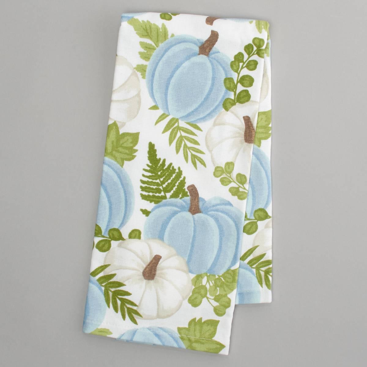 Click here for Top View Pumpkins Blue Fiber-Reactive Kitchen Towe... prices