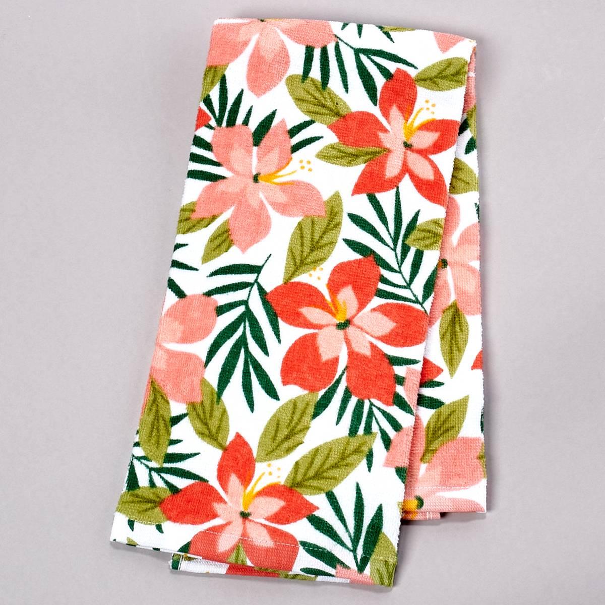 Click here for Hibiscus Foliage Pink Kitchen Towel prices