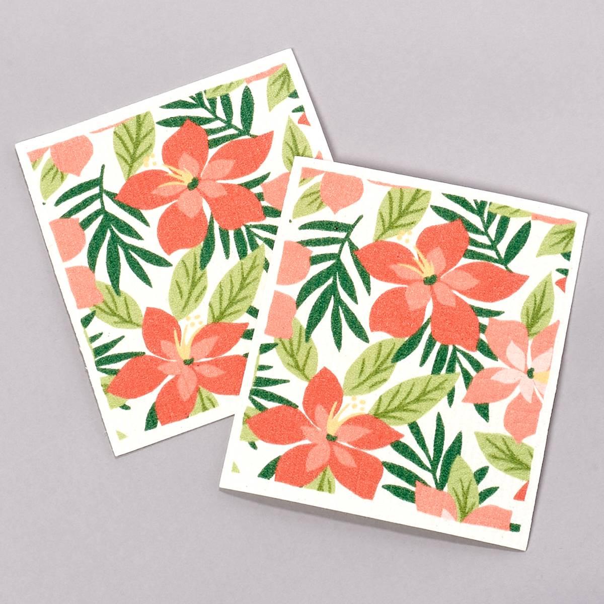 Click here for Hibiscus Foliage Pink Swedish Dishcloths prices