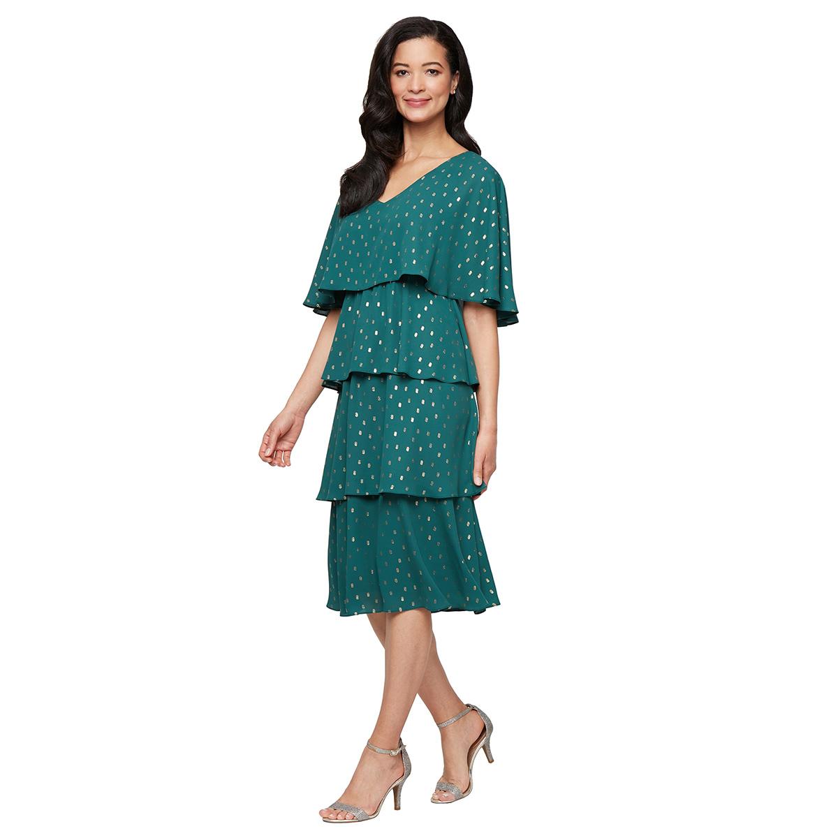 Click here for Womens SLNY Foil Dot Chiffon Tier Dress prices