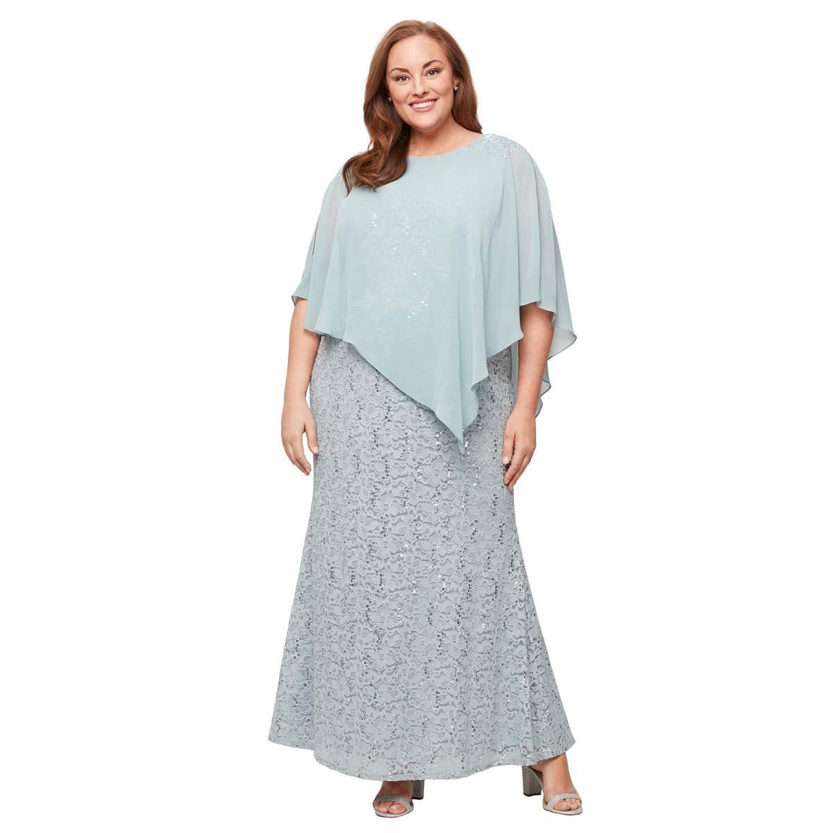 Click here for Plus Size SLNY Asymmetric Capelet Overlay Beaded S... prices