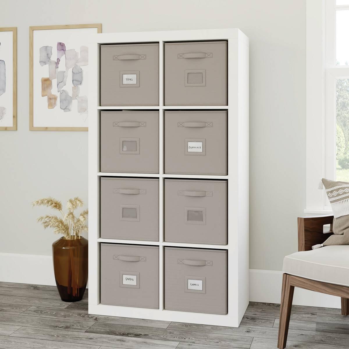 Click here for Sauder Stow-Away 8-Cube Organizer with Fabric Bins prices