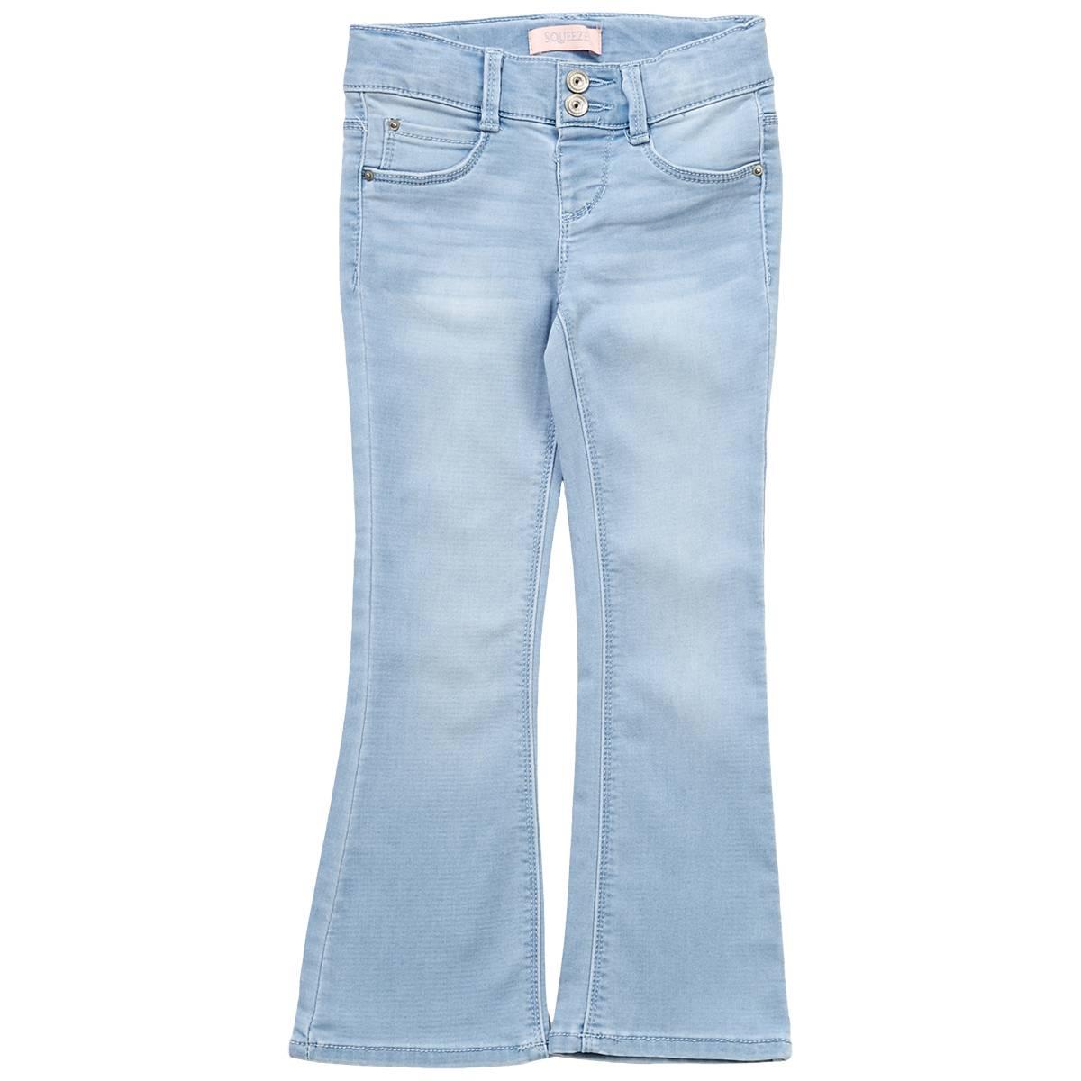 Click here for Girls (4-6x) Squeeze Cozy Knit Flare Denim Jeans prices