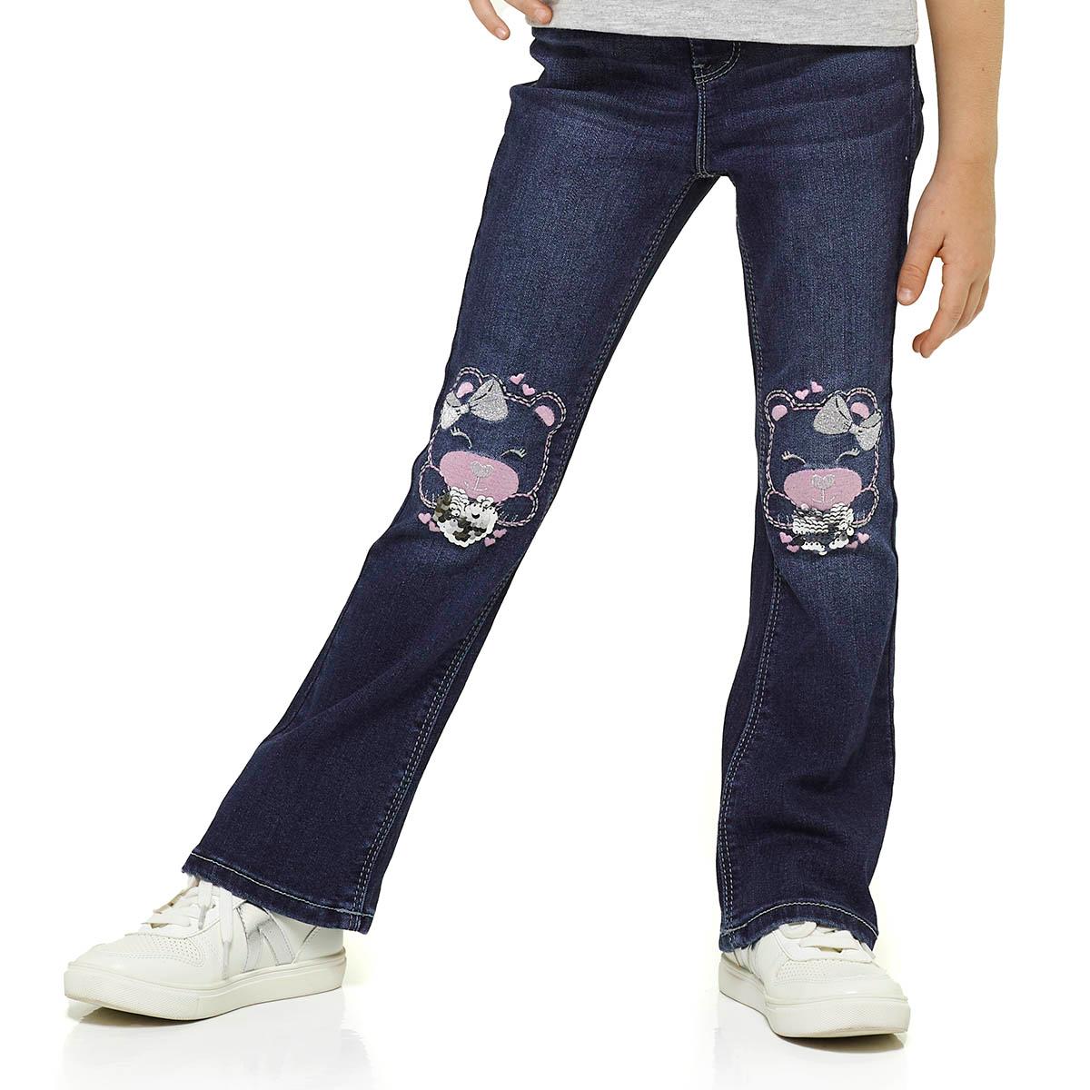 Click here for Girls (4-6x) Squeeze Teddy Heart Embroidered Knee... prices